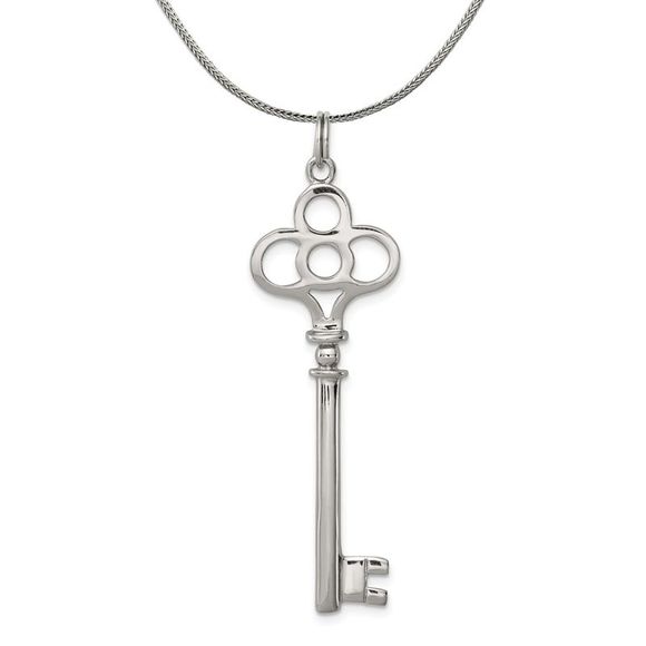 Black Bow Jewelry Co. | Jewelry | Sterling Silver Skeleton Key Pendant ...